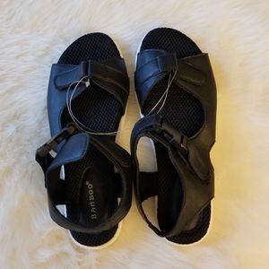 BAMBOO | Shoes | Bamboo Black Cushioned Sandals Snap Closure New | Poshmark
